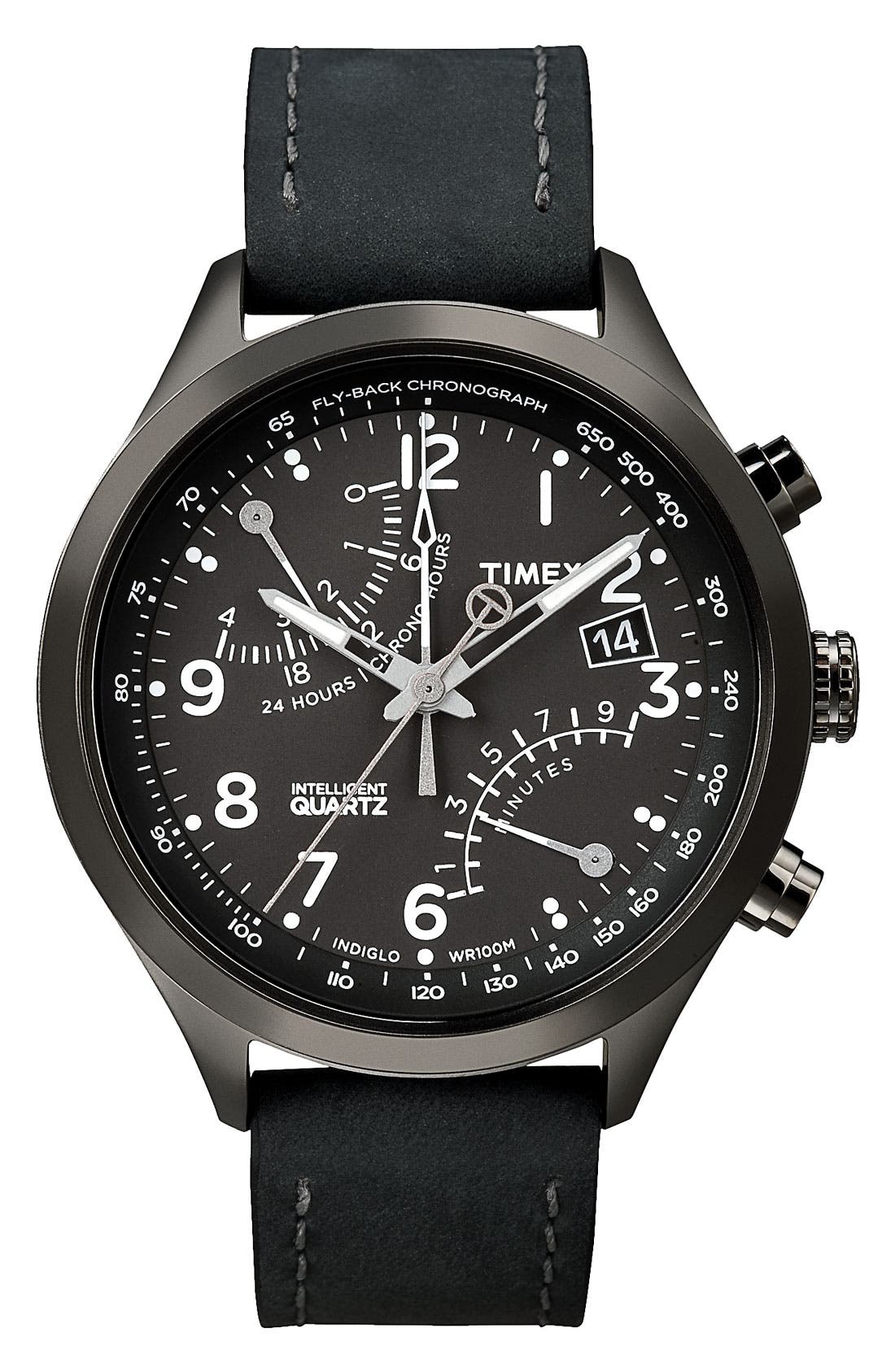 Timex® 'Intelligent Quartz' Fly-Back Chronograph Watch, 43mm | Nordstrom