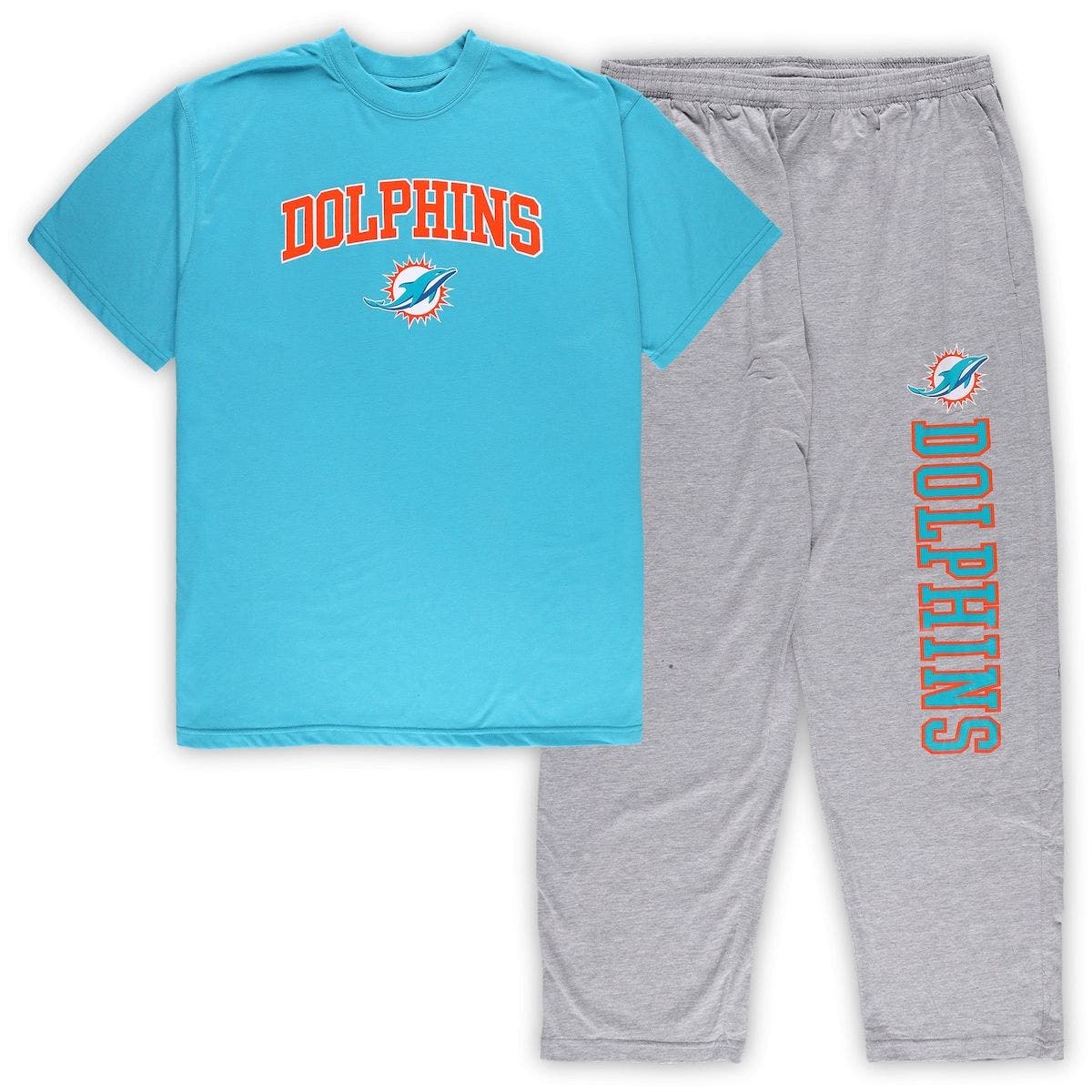 CONCEPTS SPORT Men's Concepts Sport Aqua/Heather Gray Miami Dolphins ...