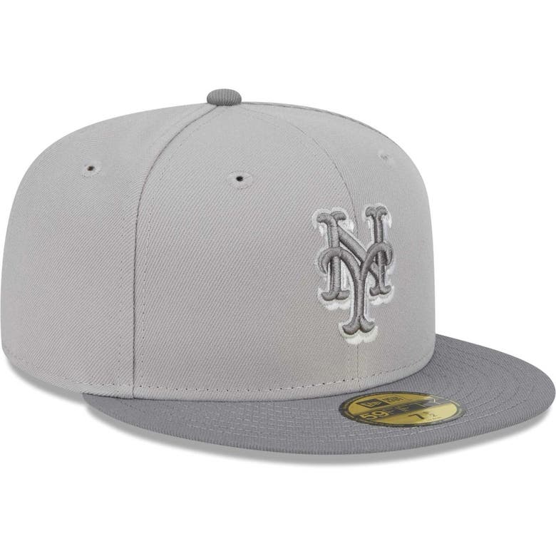 New Era Gray New York Mets Green Undervisor 59fifty Fitted Hat | ModeSens