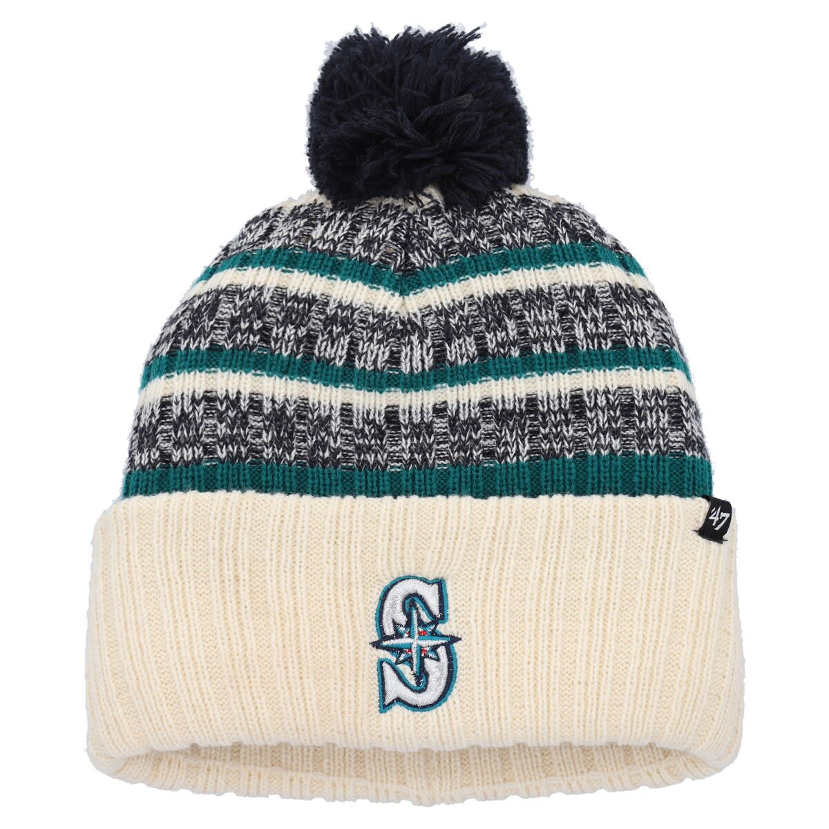 '47 Men's '47 Natural Seattle Mariners Tavern Cuffed Knit Hat with Pom ...