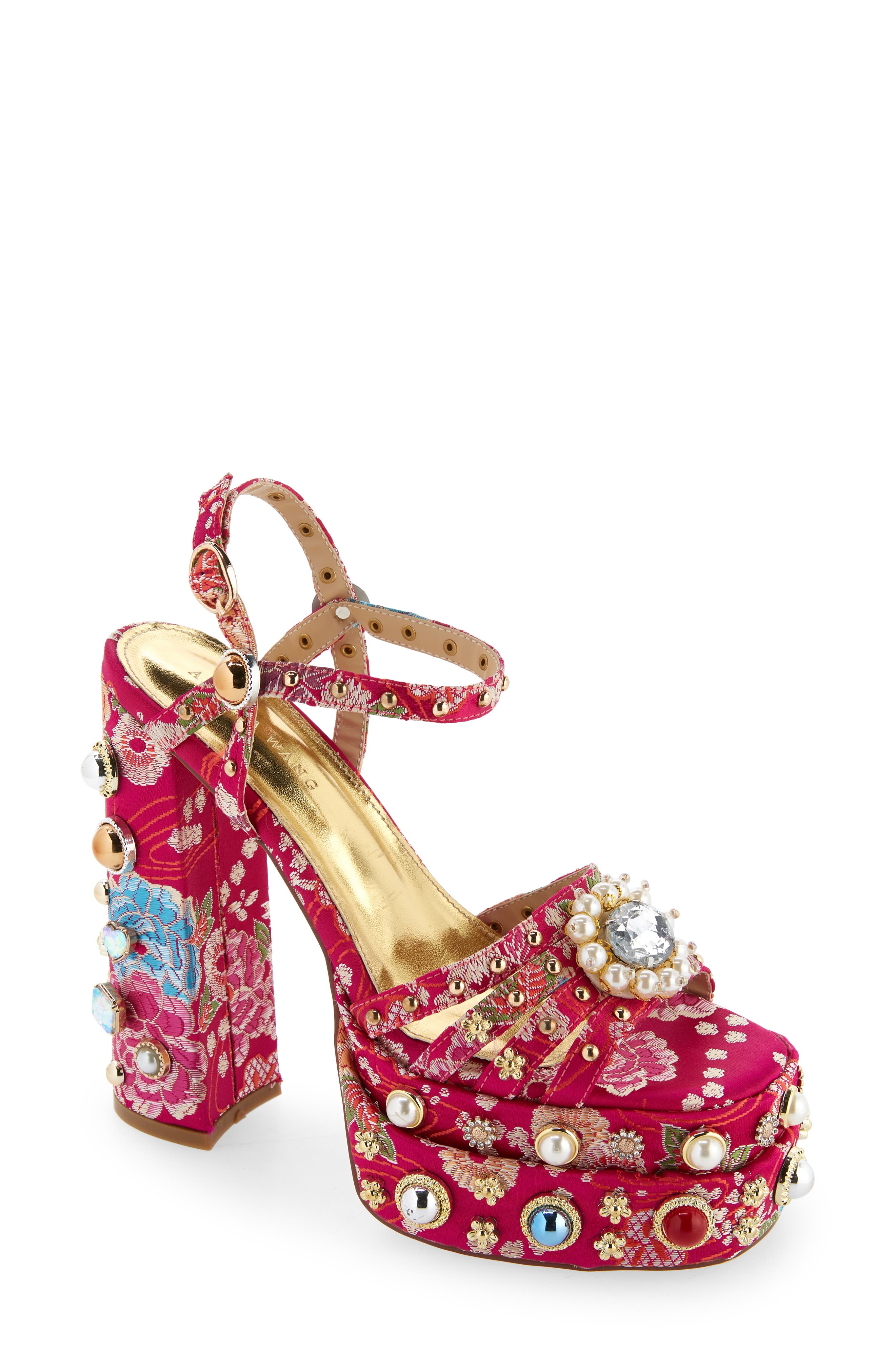 AZALEA WANG Annie Embroidered Platform Sandal (Women) | Nordstrom