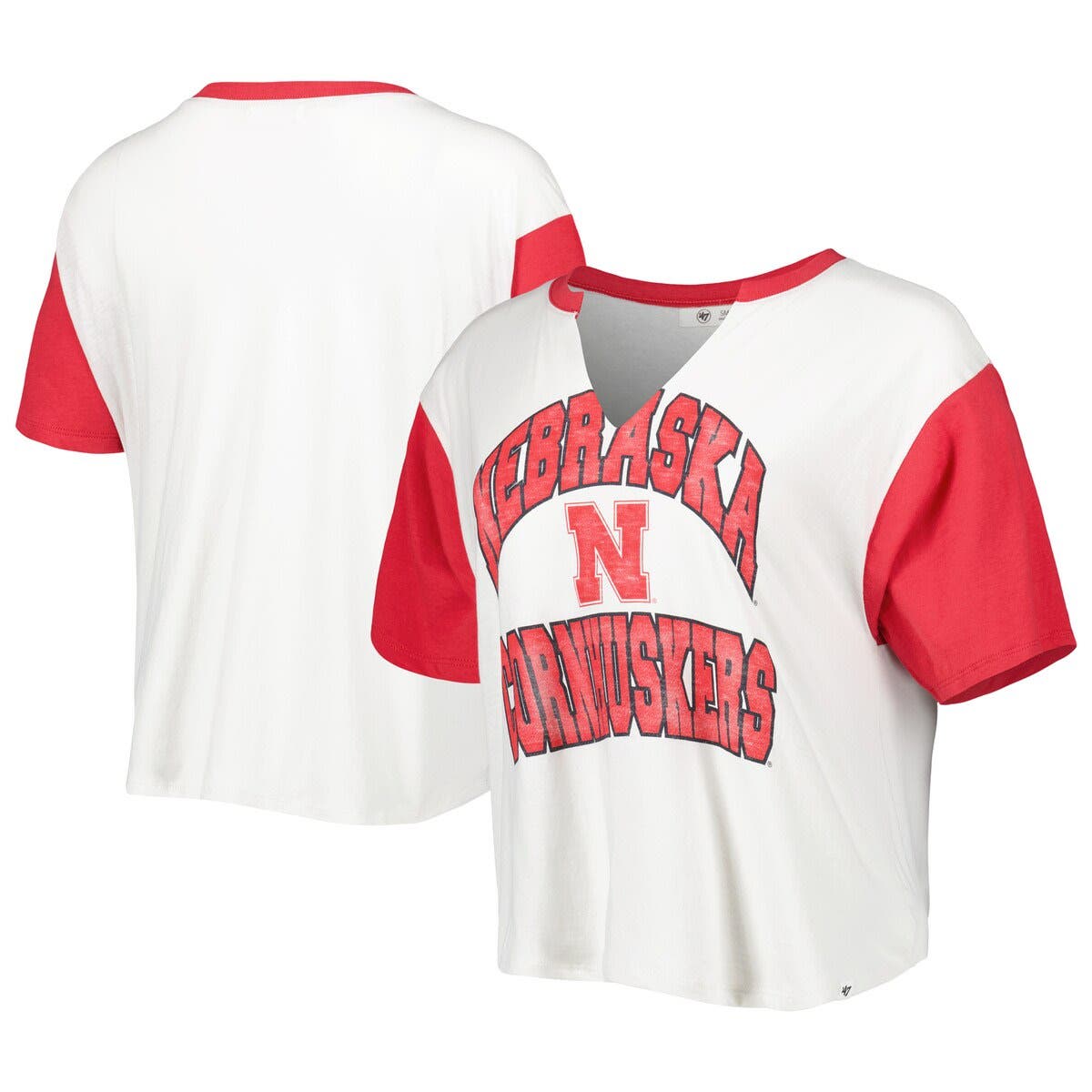 '47 Women's '47 White/Scarlet Nebraska Huskers Inner Glow Dolly Cropped ...