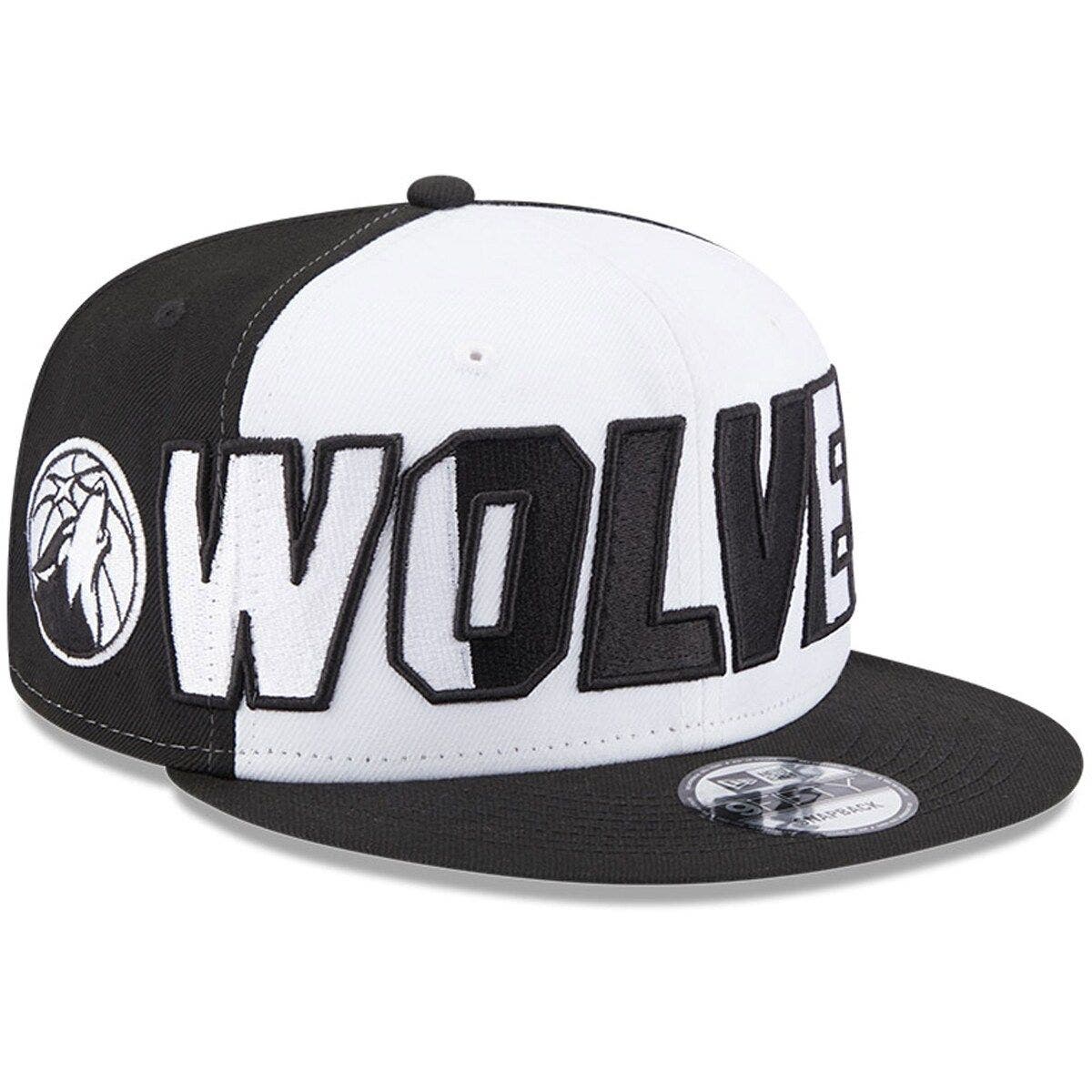 New Era Men's New Era White/Black Minnesota Timberwolves Back Half ...