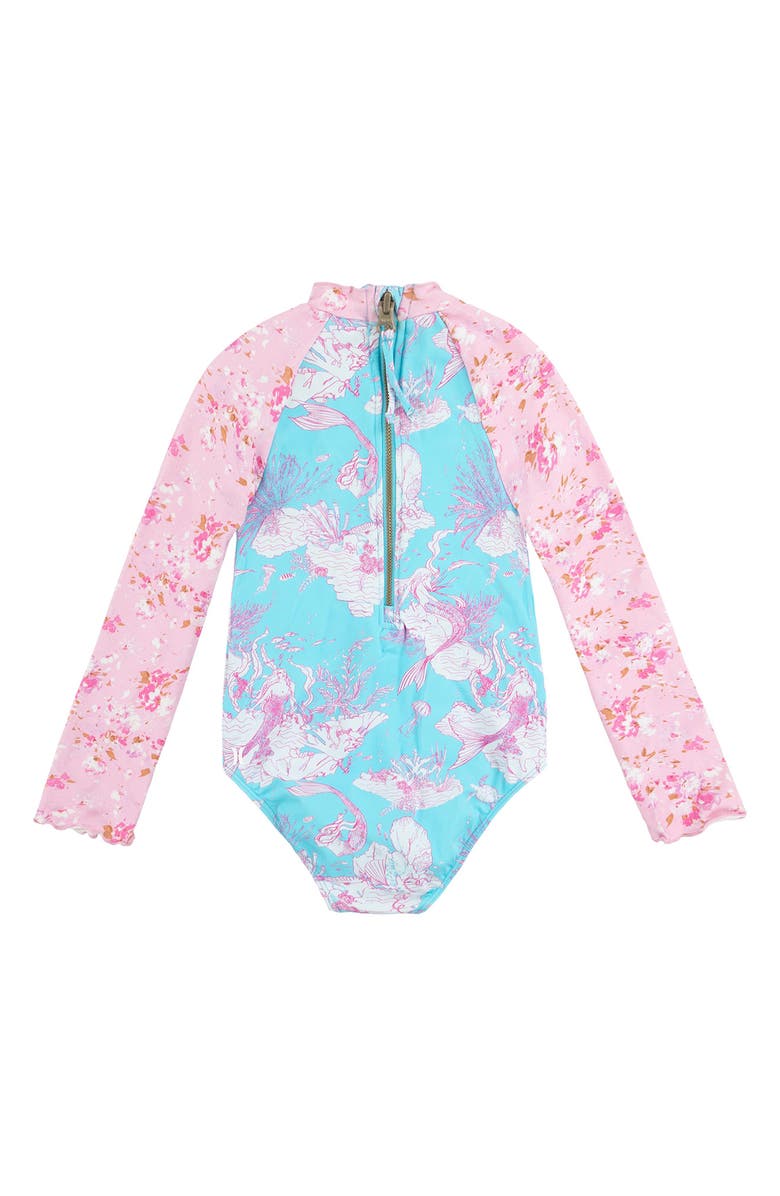 Hurley x LoveShackFancy Kids' Under the Sea One-Piece Rashguard Swmsuit ...