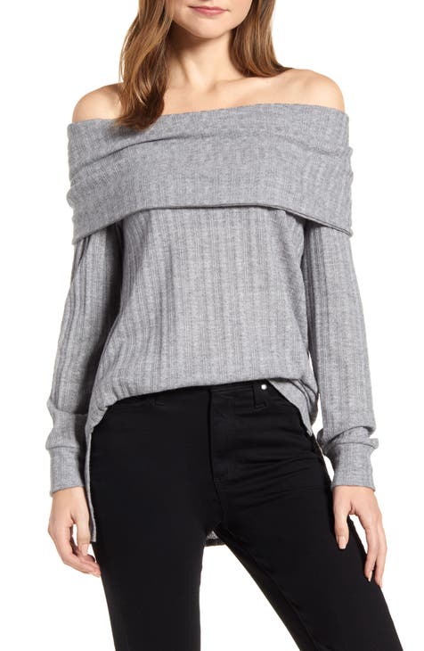 Women's Grey Off the Shoulder Tops | Nordstrom