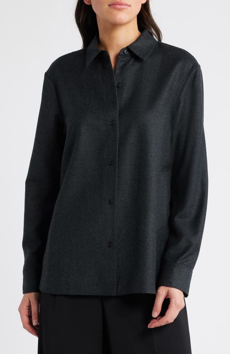 Women's 100% Wool Button Up Tops | Nordstrom
