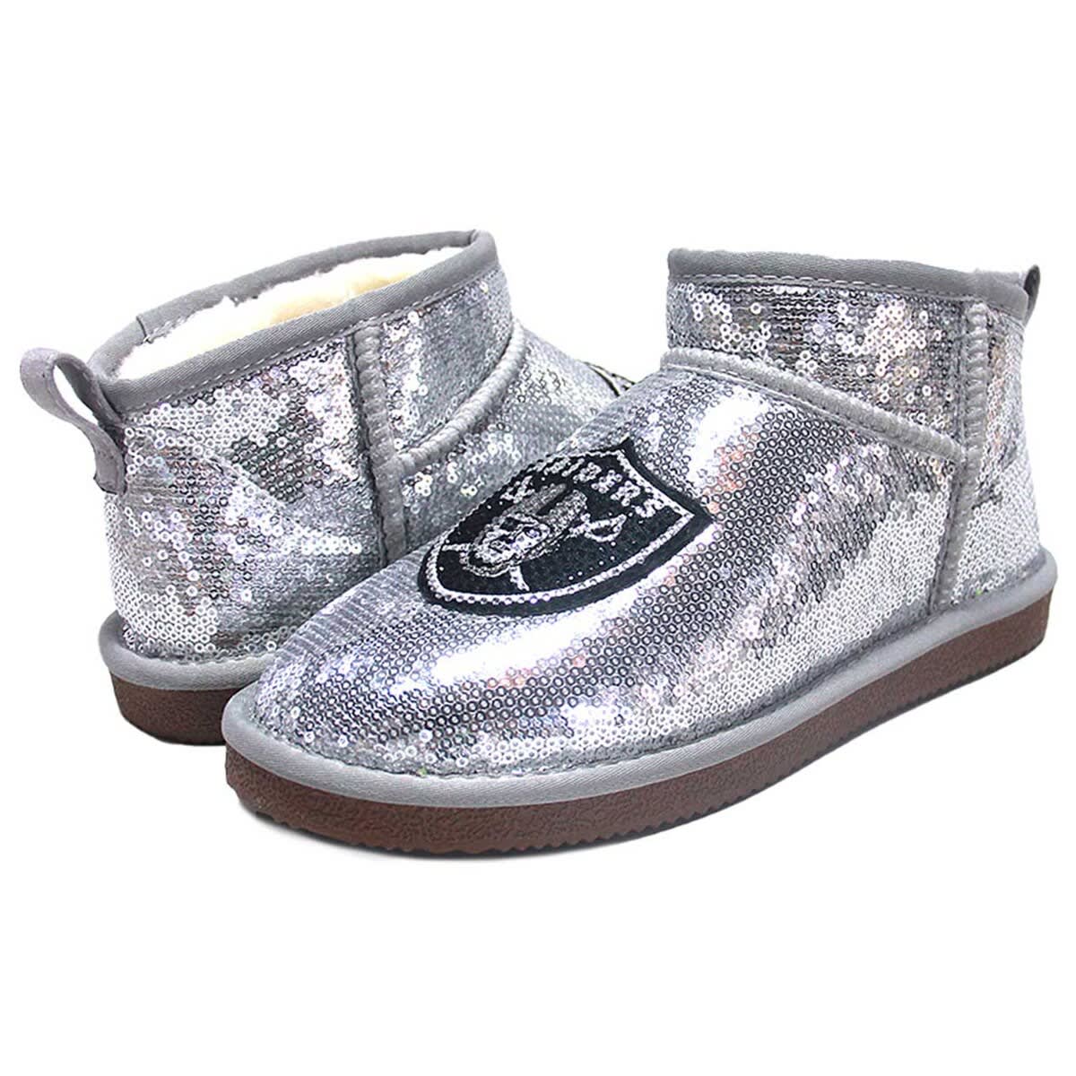 CUCE Women's Cuce Silver Las Vegas Raiders Sequin Ankle Boots | Nordstrom