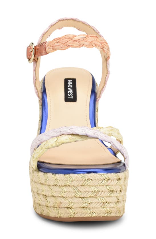Nine West Caress Espadrille Platform Wedge Sandal In Pastel Multi