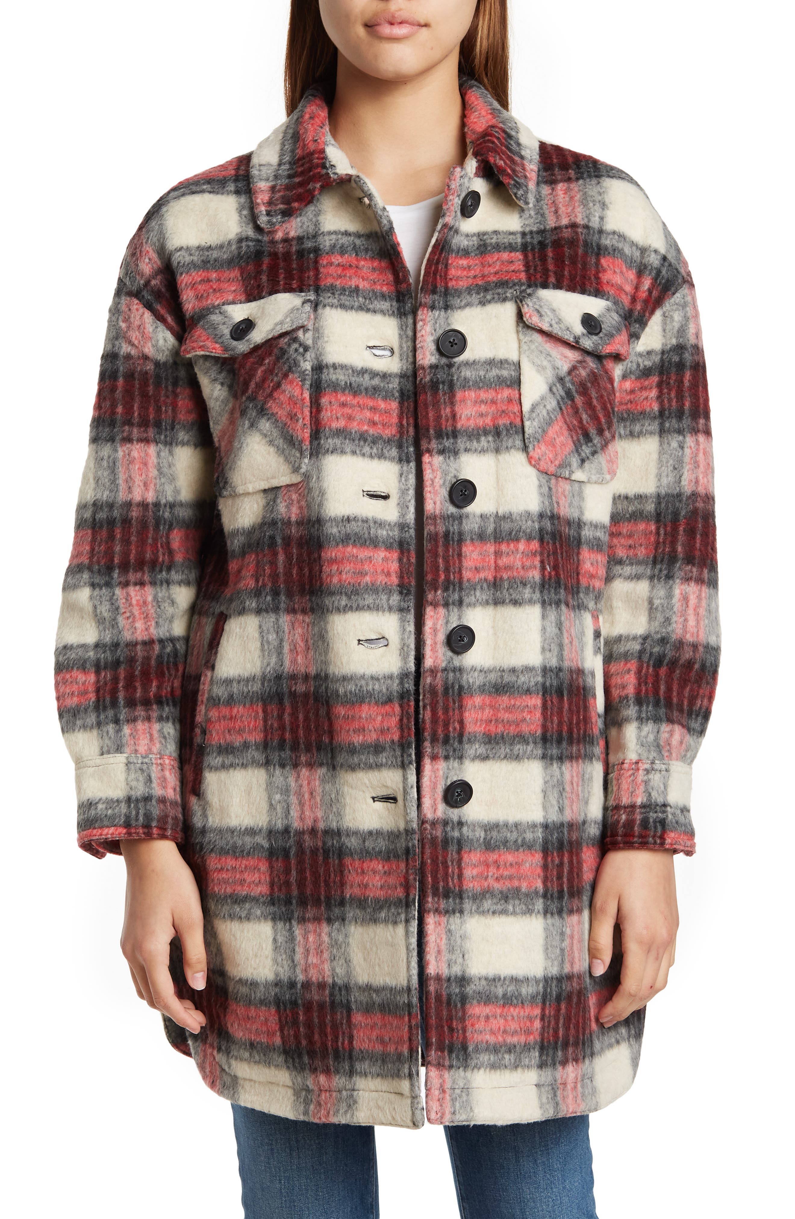 Lucky Brand Repeat Body Plaid Shacket | Nordstromrack
