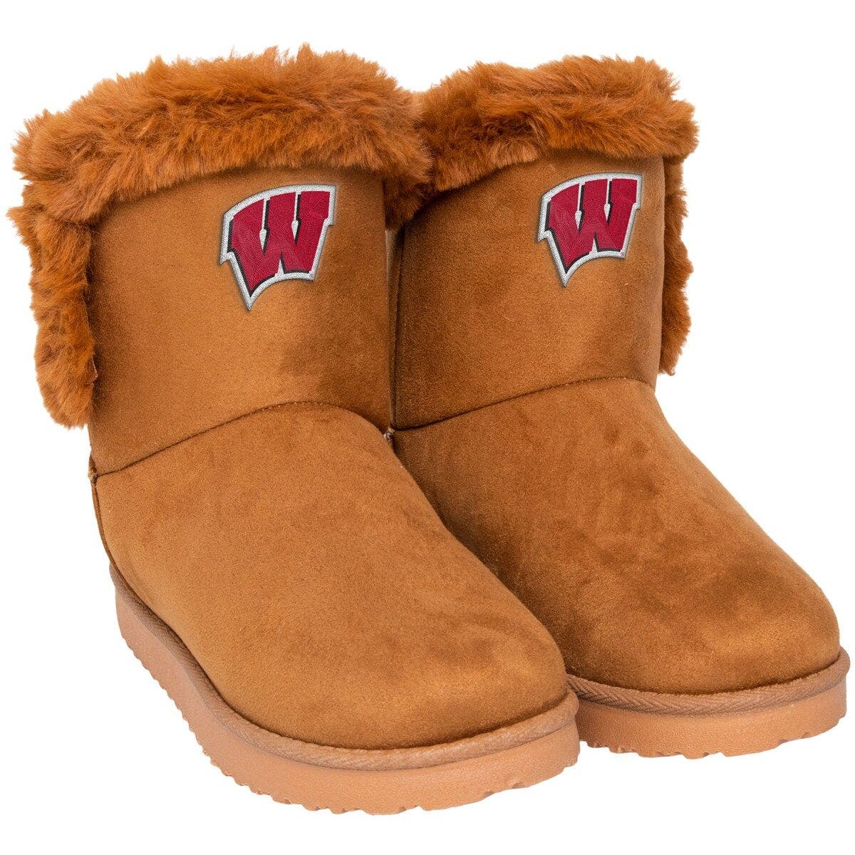FOCO Women's FOCO Brown Wisconsin Badgers Faux Fur Boots | Nordstrom