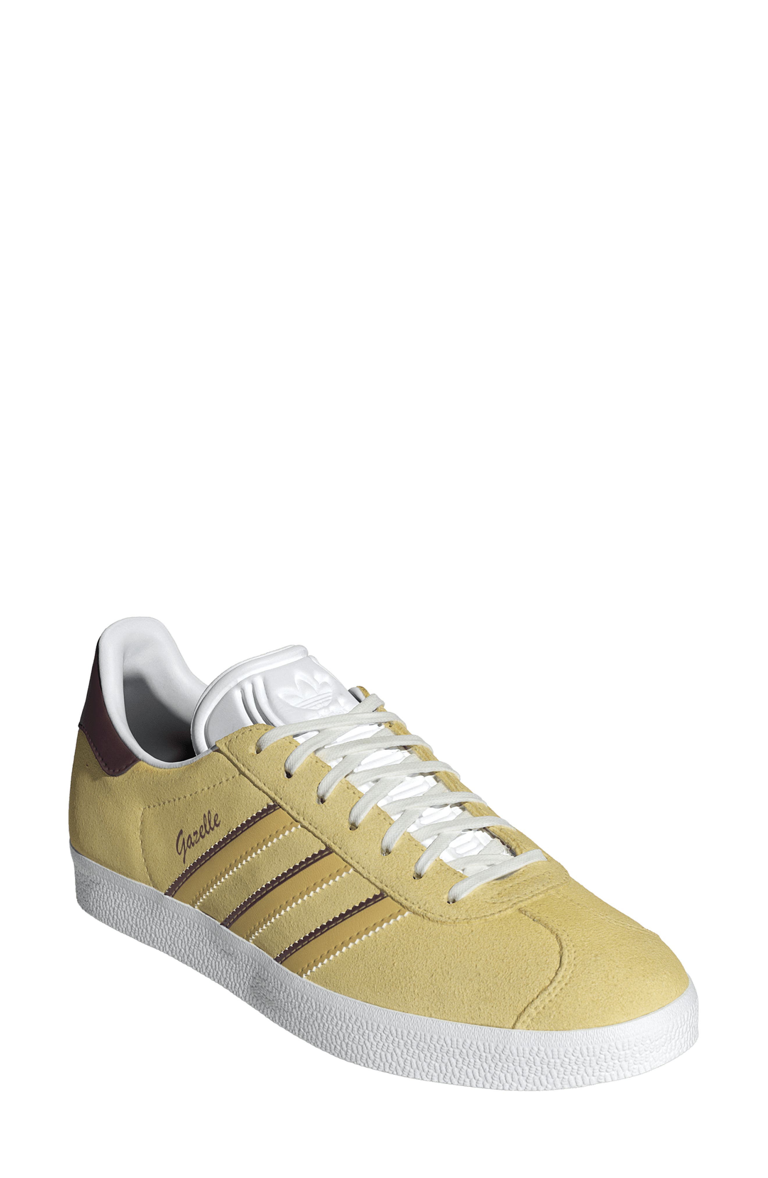 Adidas Originals Adidas Gazelle Sneaker In Almost Yellow/oat/maroon ...