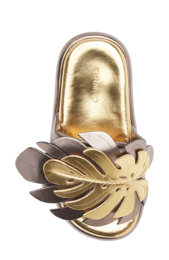 Farm Rio Golden Monstera Anatomic Slide Sandal | ModeSens