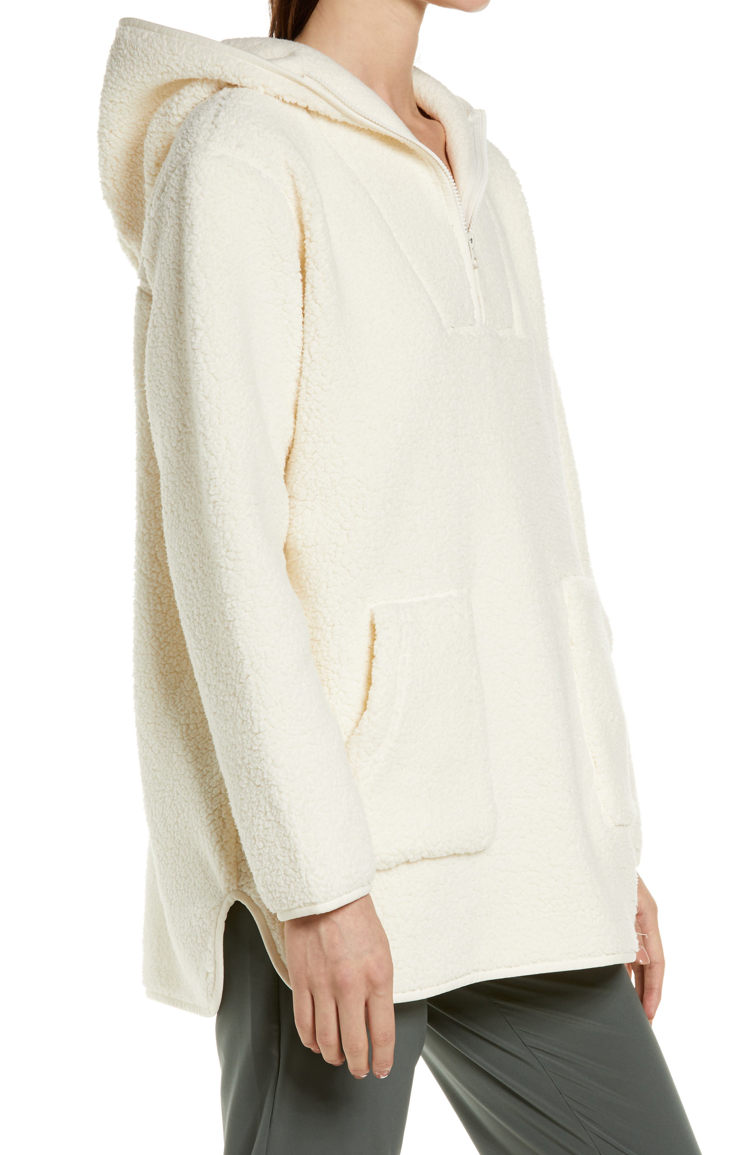 Zella Faux Shearling Pullover Hoodie | Nordstrom