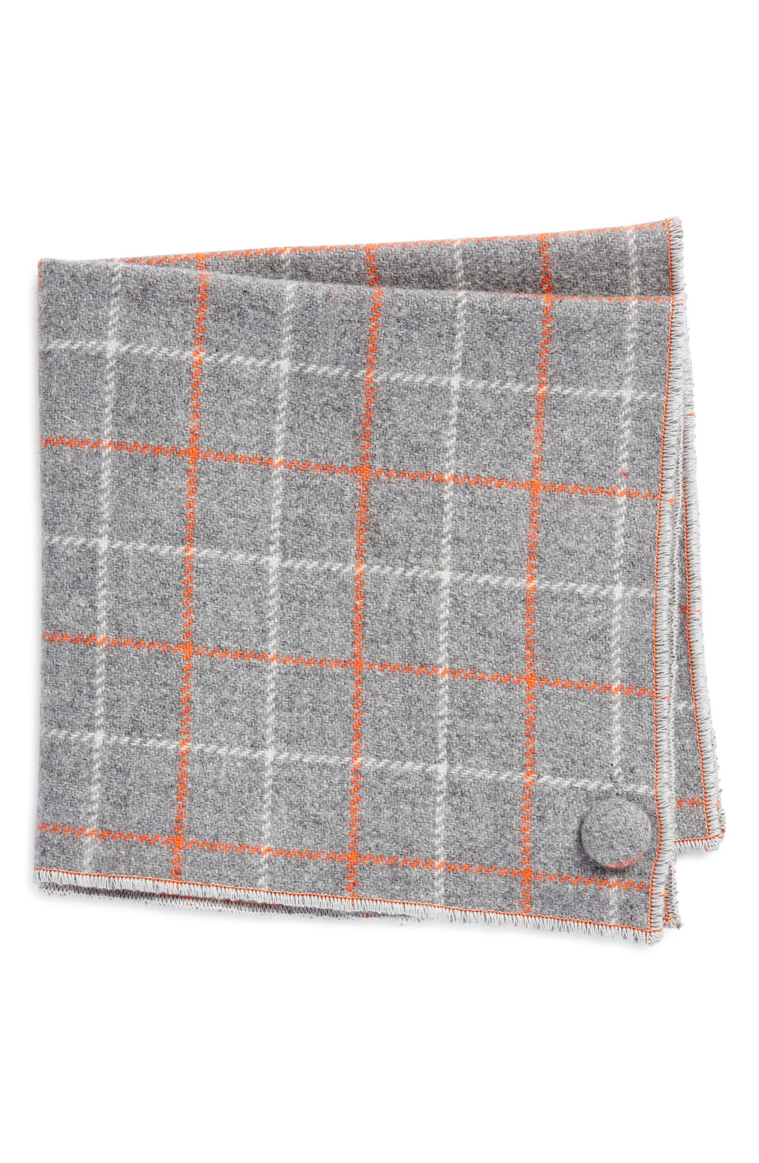 CLIFTON WILSON Plaid Wool Pocket Square | Nordstrom