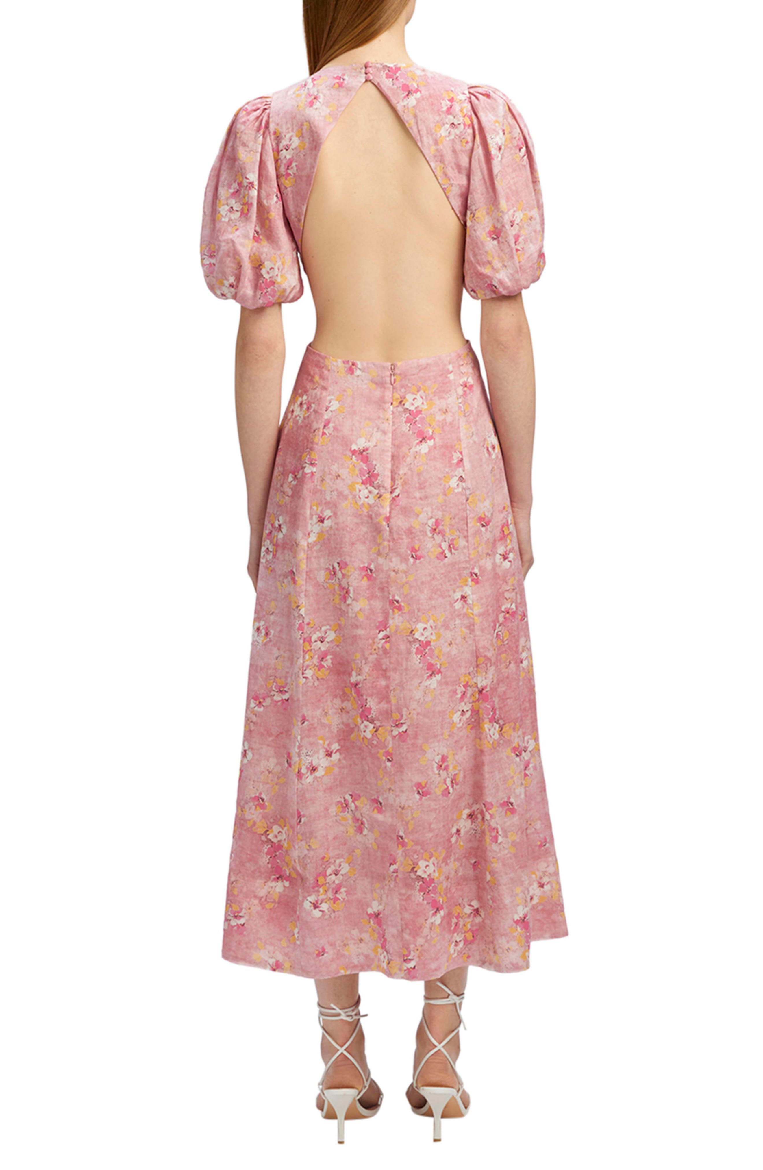 Bardot Malina Floral Open Back Midi Dress | Nordstrom