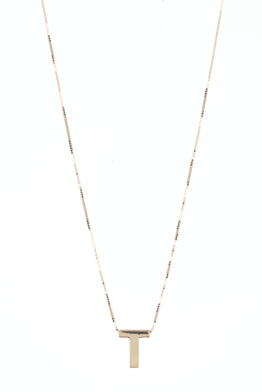 KARAT RUSH | 14K Yellow Gold Block Letter Initial Pendant Necklace ...