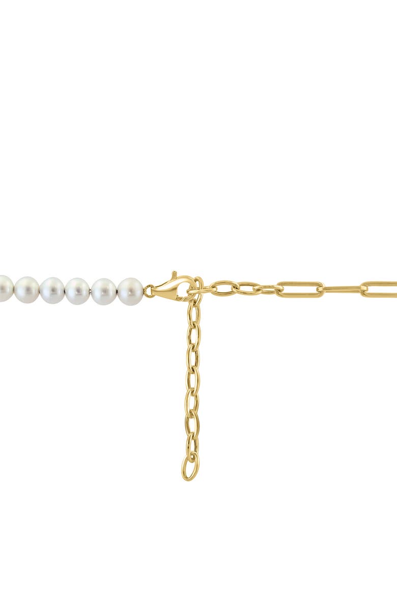 Effy 14k Yellow Gold And Freshwater Pearl Half And Half Necklace