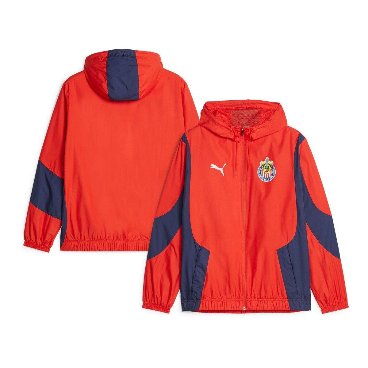 PUMA Men's Puma Red Chivas 2023/24 Pre-Match Anthem Full-Zip Hoodie ...