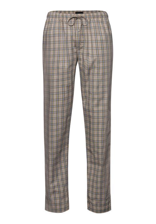 Hanro Men's Night Day Striped Lounge Pants In Amber Check | ModeSens