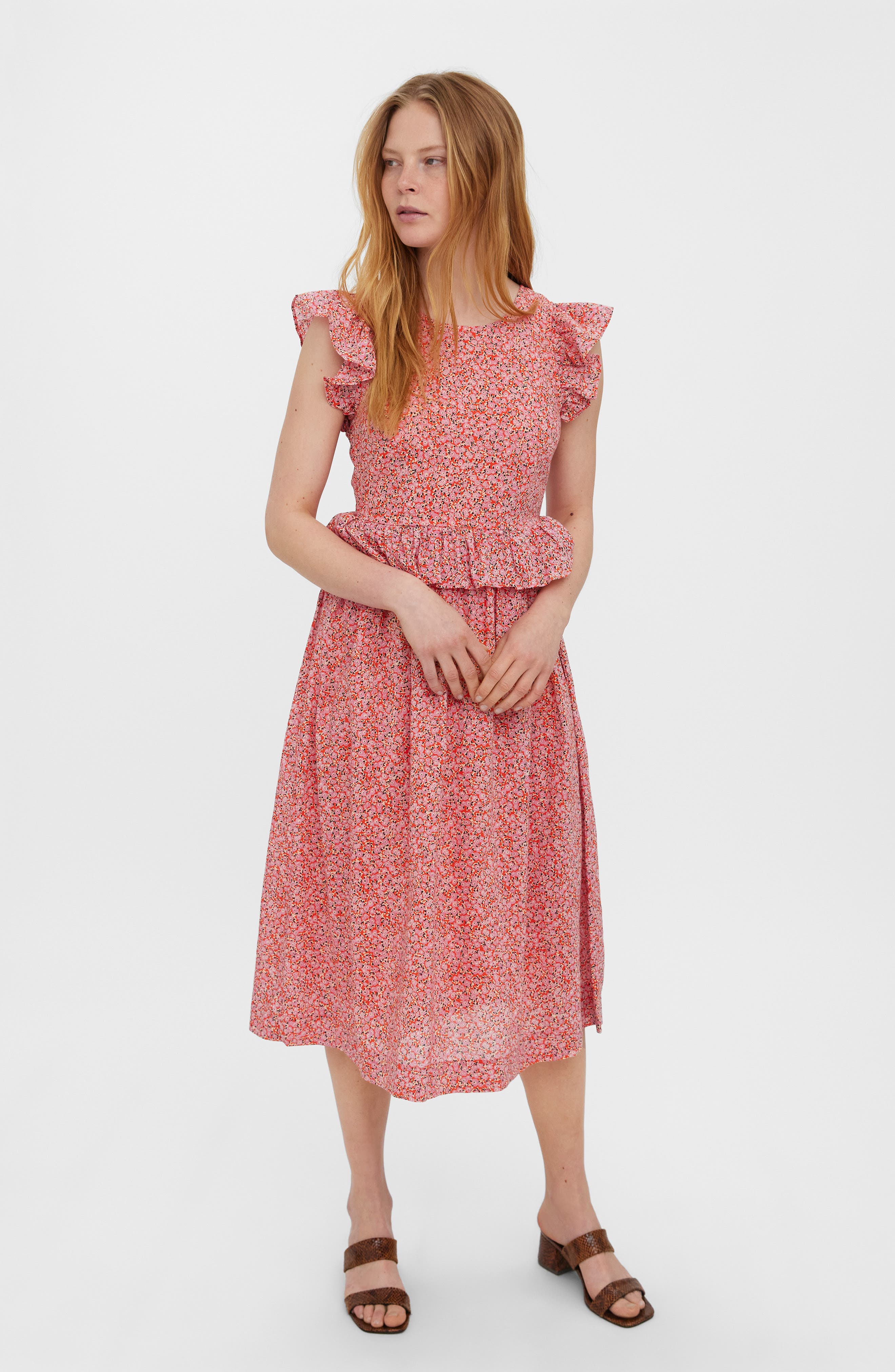 VERO MODA Urba Ruffle Cap Sleeve Dress | Nordstromrack