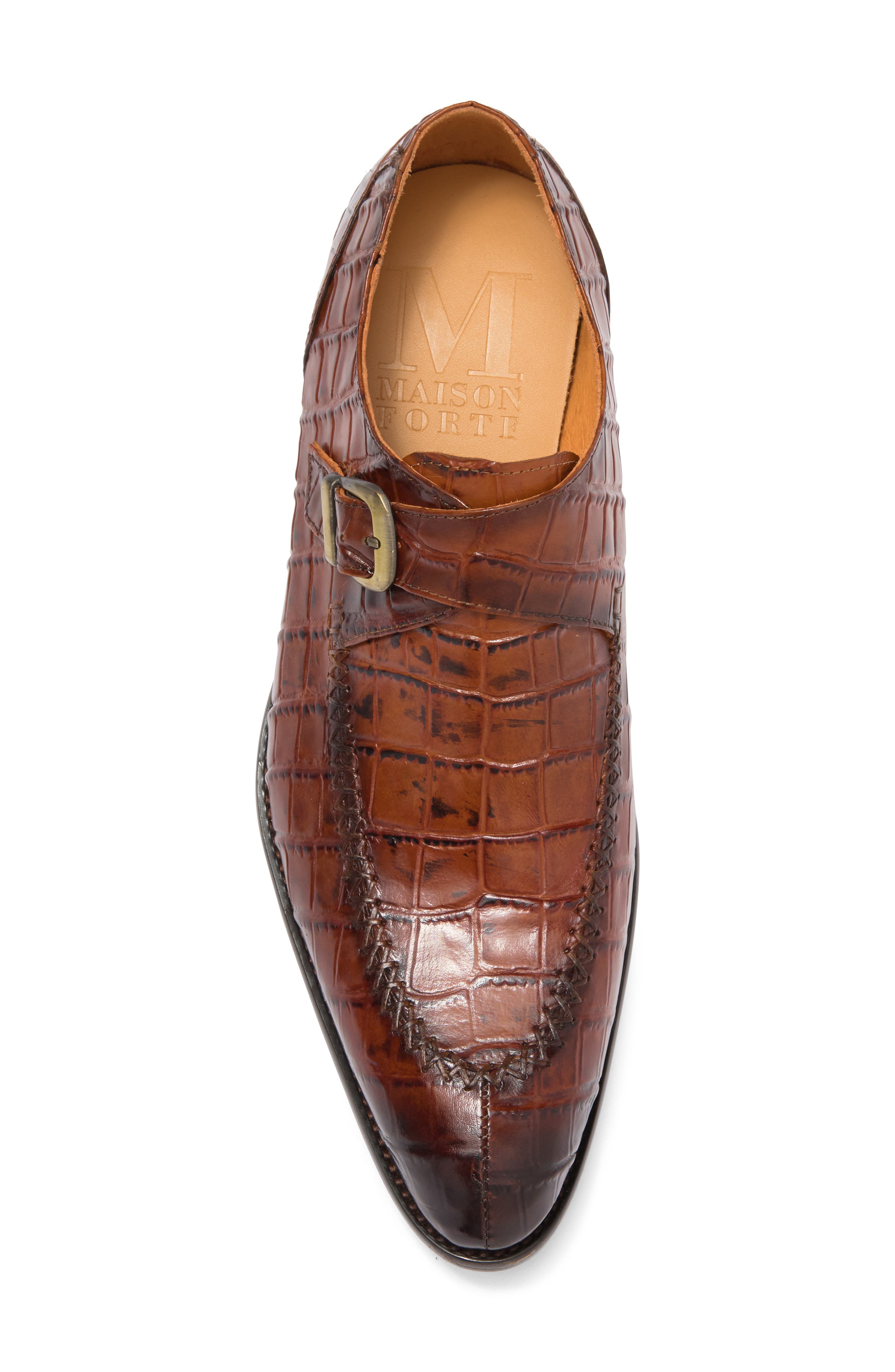 Maison Forte Richards Croc-Embossed Monk Strap Shoe (Men) | Nordstromrack