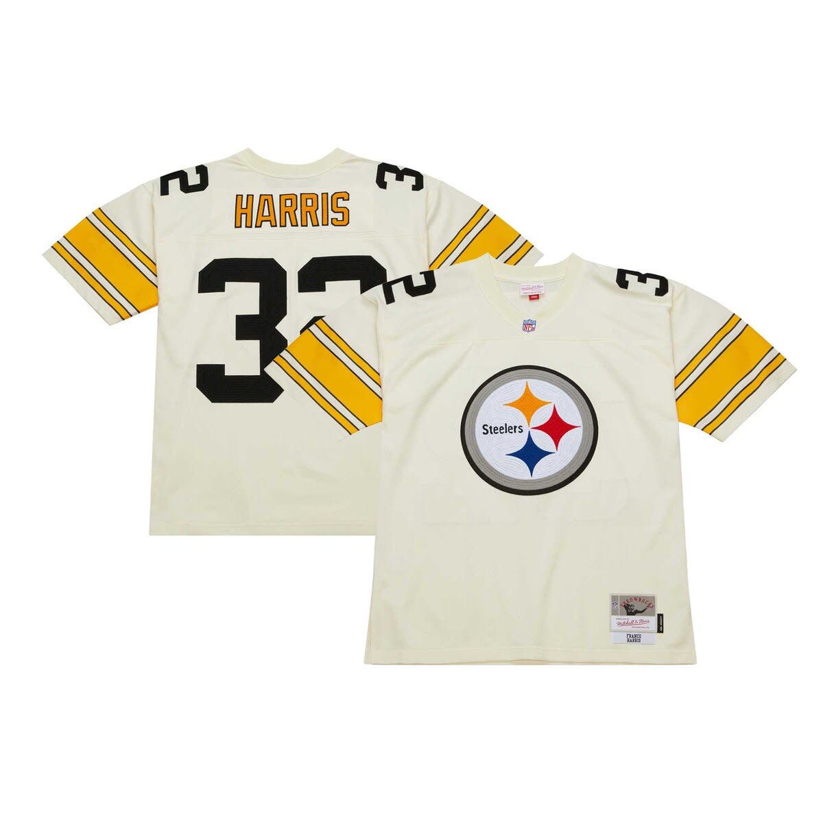 Mitchell & Ness Men's Mitchell & Ness Franco Harris Cream Pittsburgh ...