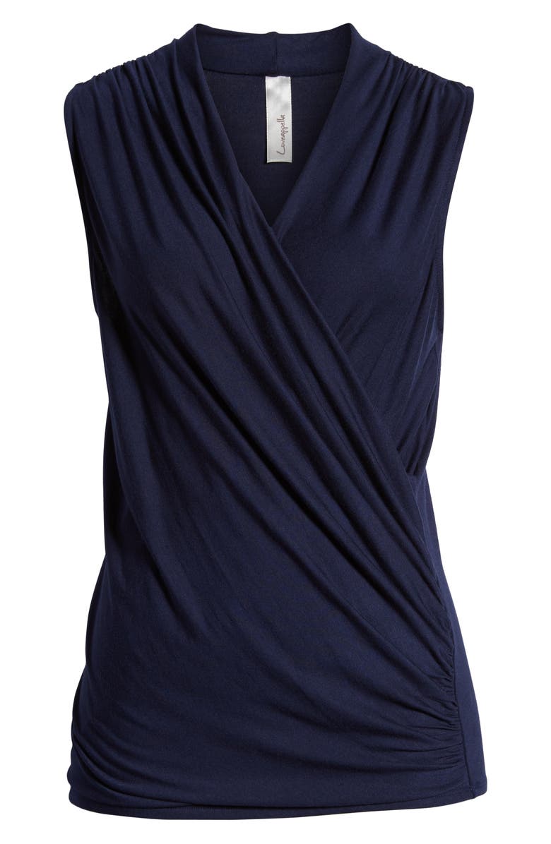 Loveappella Cross Drape Sleeveless Top | Nordstrom
