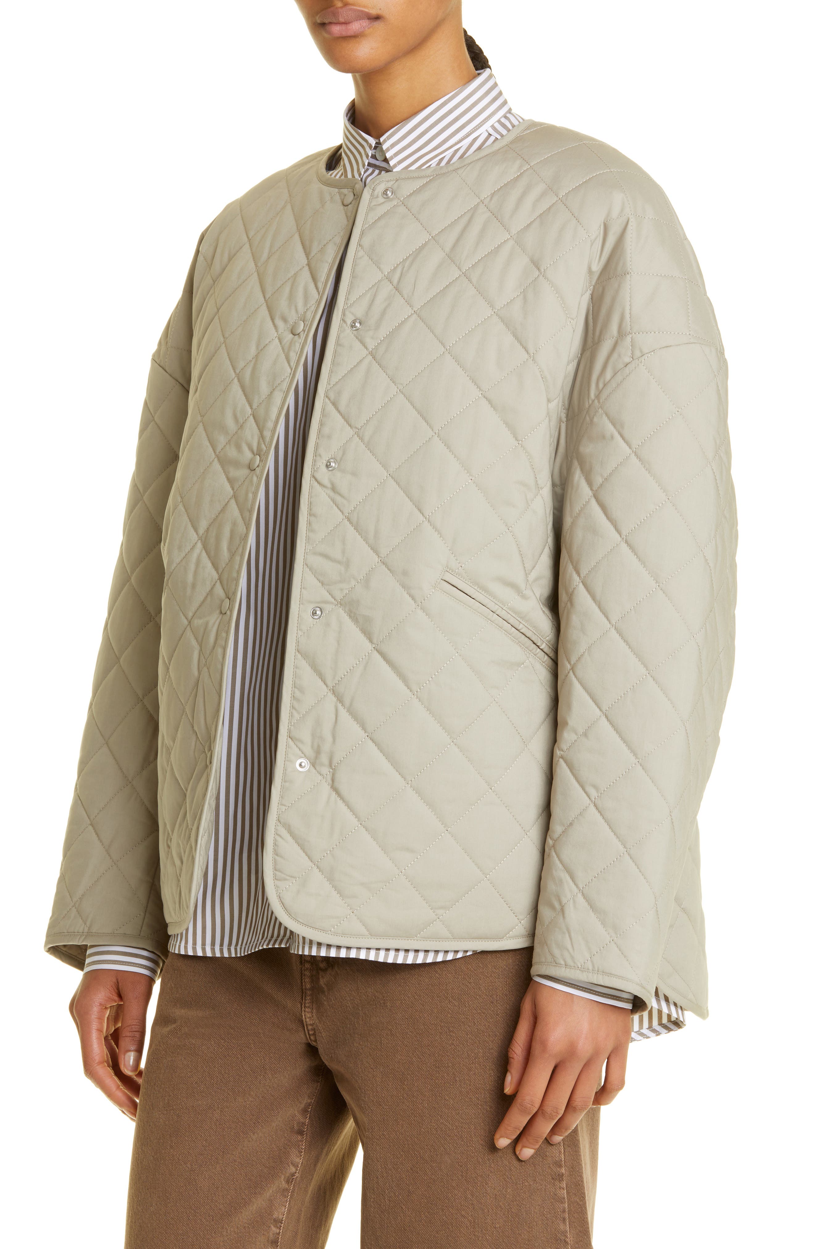 Totême Boxy Organic Cotton Quilted Jacket | Nordstrom