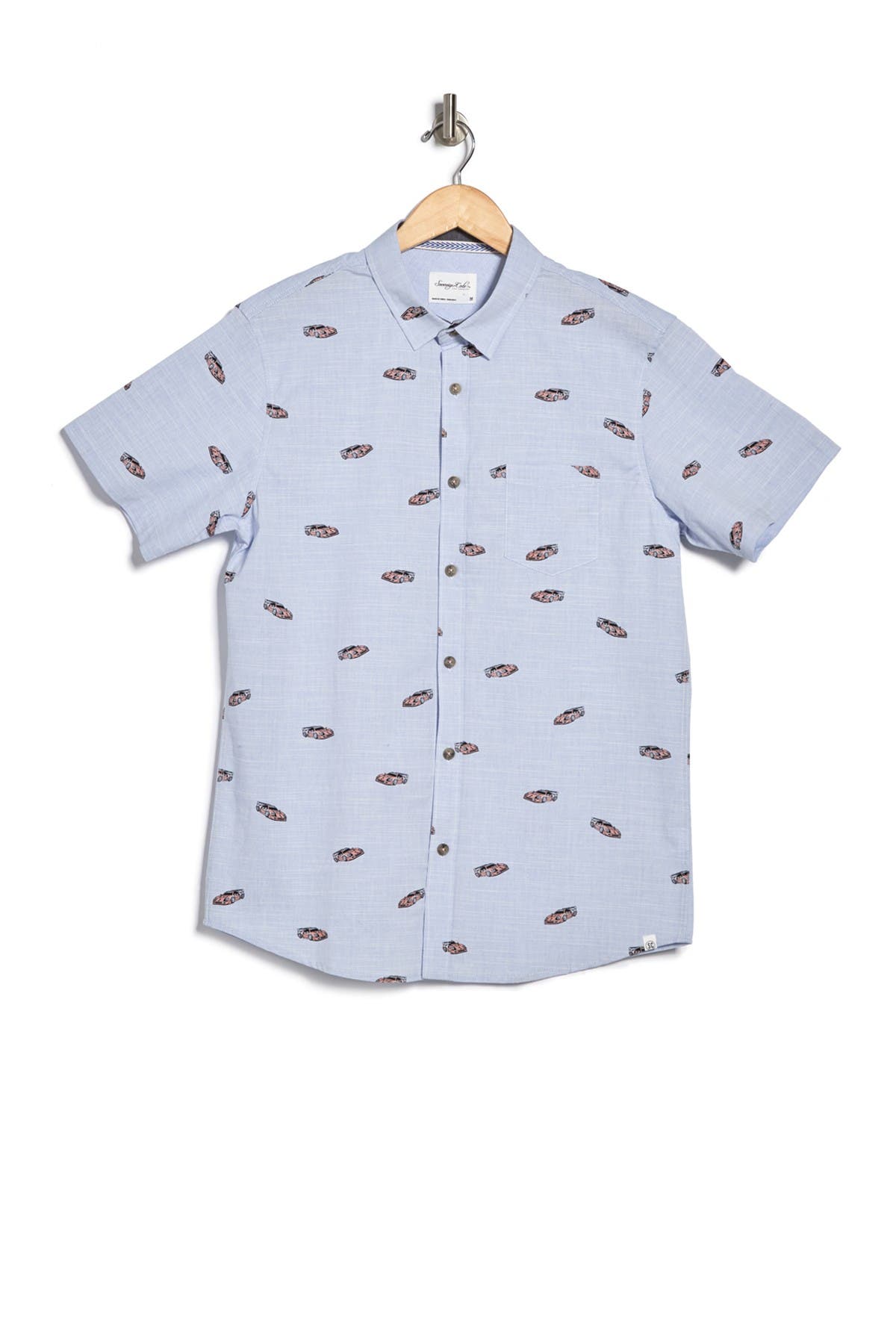 Sovereign Code Whiteside Race Car Print Patch Pocket Slim Fit Shirt In ...