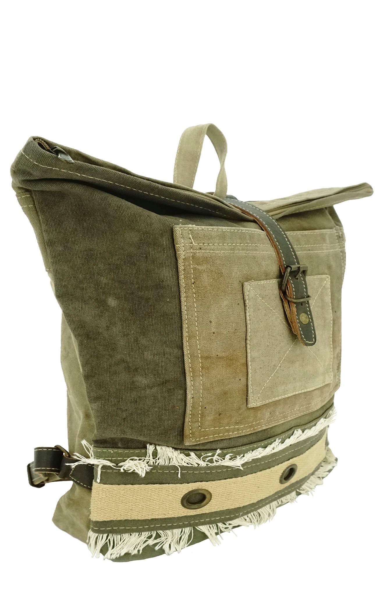 VINTAGE ADDICTION Leather Trimmed Fringe Backpack | Nordstromrack