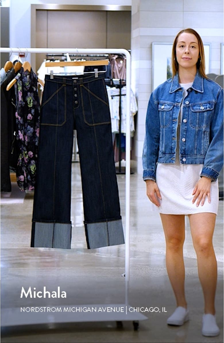 Cinq à Sept Benji Topstitch Cuff Jeans | Nordstrom