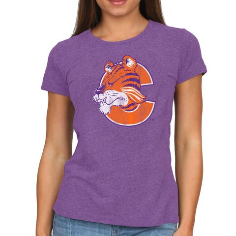 Women's Original Retro Brand Heathered Purple Clemson Tigers Tri-Blend ...