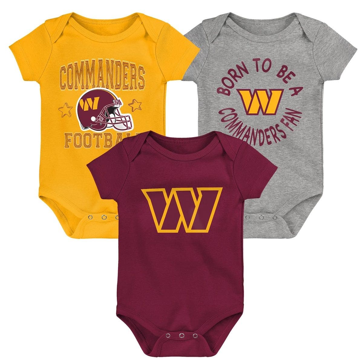 Outerstuff Infant Burgundy/Gold/Gray Washington Commanders Born to Be 3 ...
