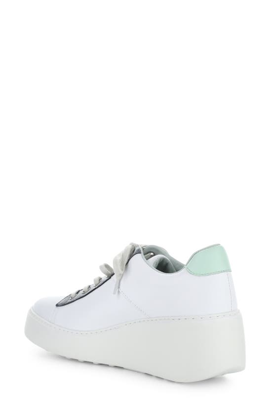 Fly London Delf Platform Wedge Sneaker In White/ Graph/ Mynt Dublin ...