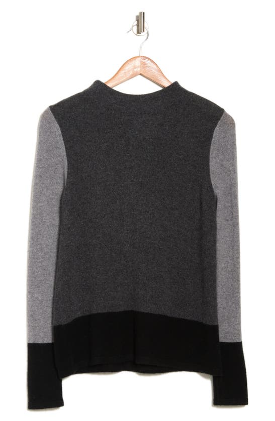 Griffen Colorblock Cashmere Sweater In 021, Charcoal Combo | ModeSens
