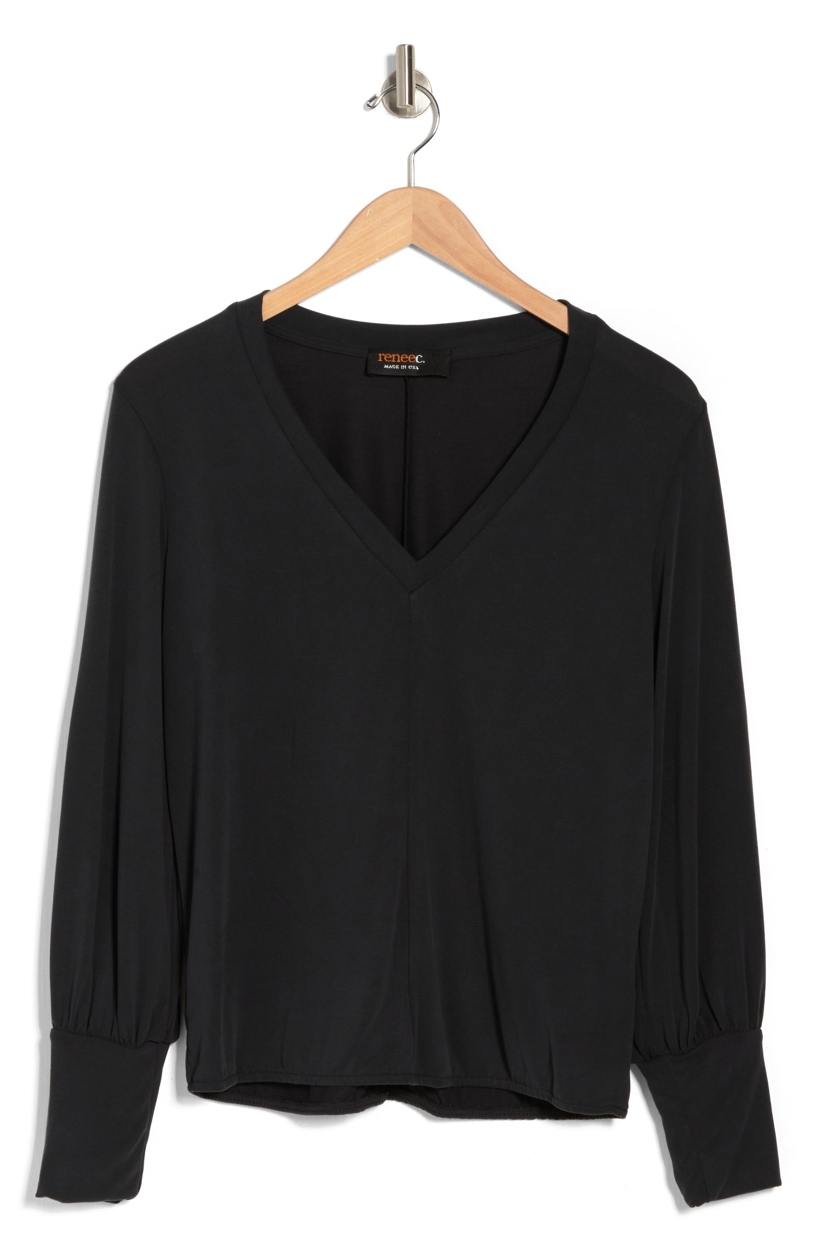 Renee C V-Neck Long Sleeve Solid Top | Nordstromrack