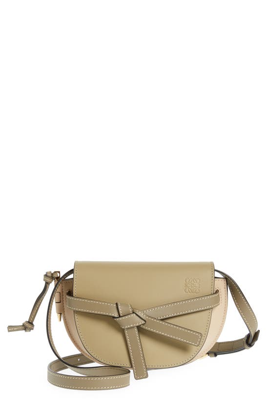 Loewe Gate Dual Mini Crossbody Bag In Clay Green/ Dusty Beige | ModeSens