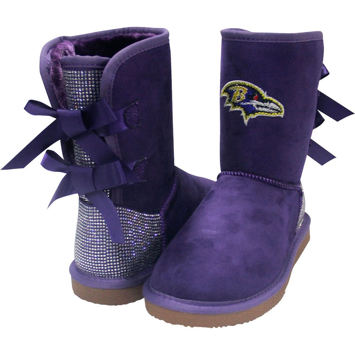 CUCE Women's Cuce Baltimore Ravens Team Colored Faux Suede Crystal Back ...