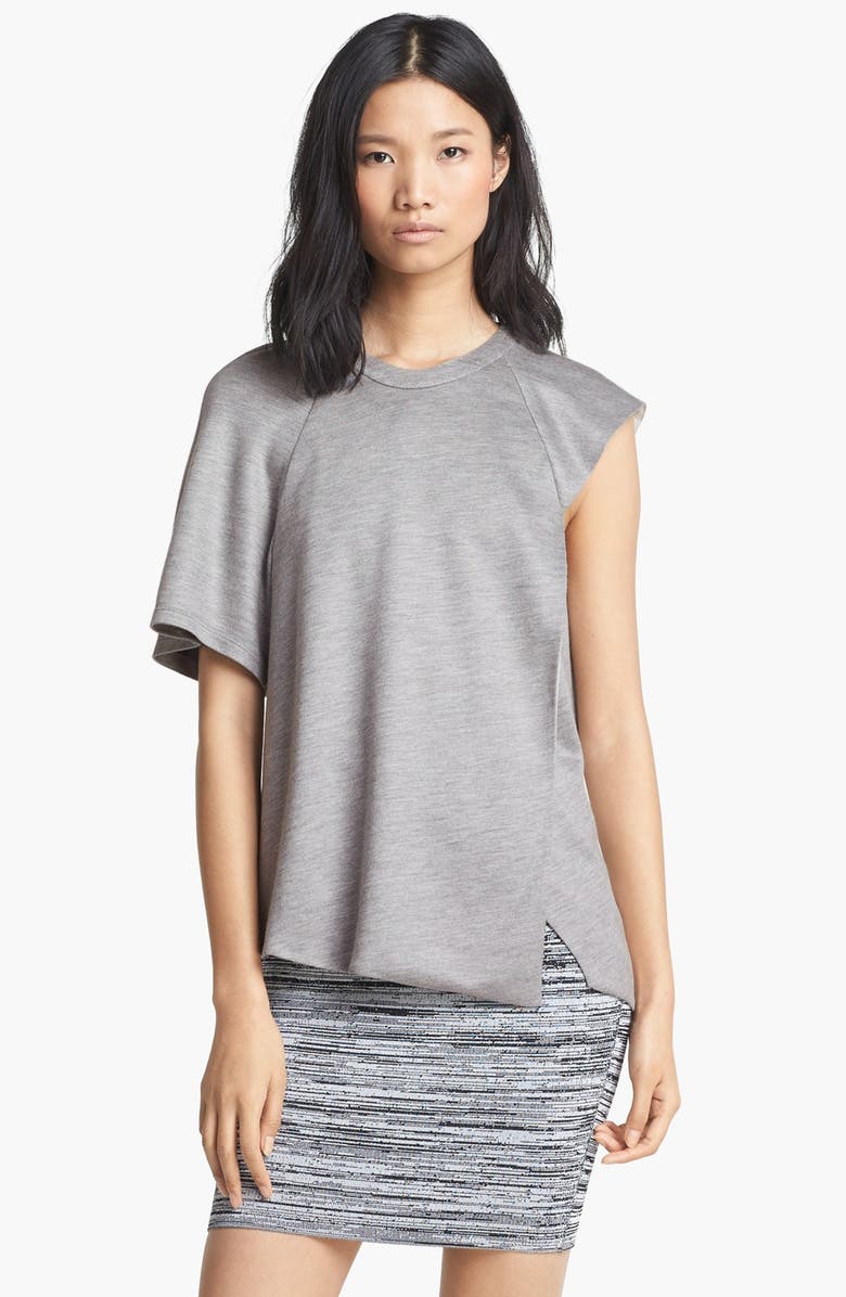 Alexander Wang Asymmetrical Mélange Jersey Tee Nordstrom