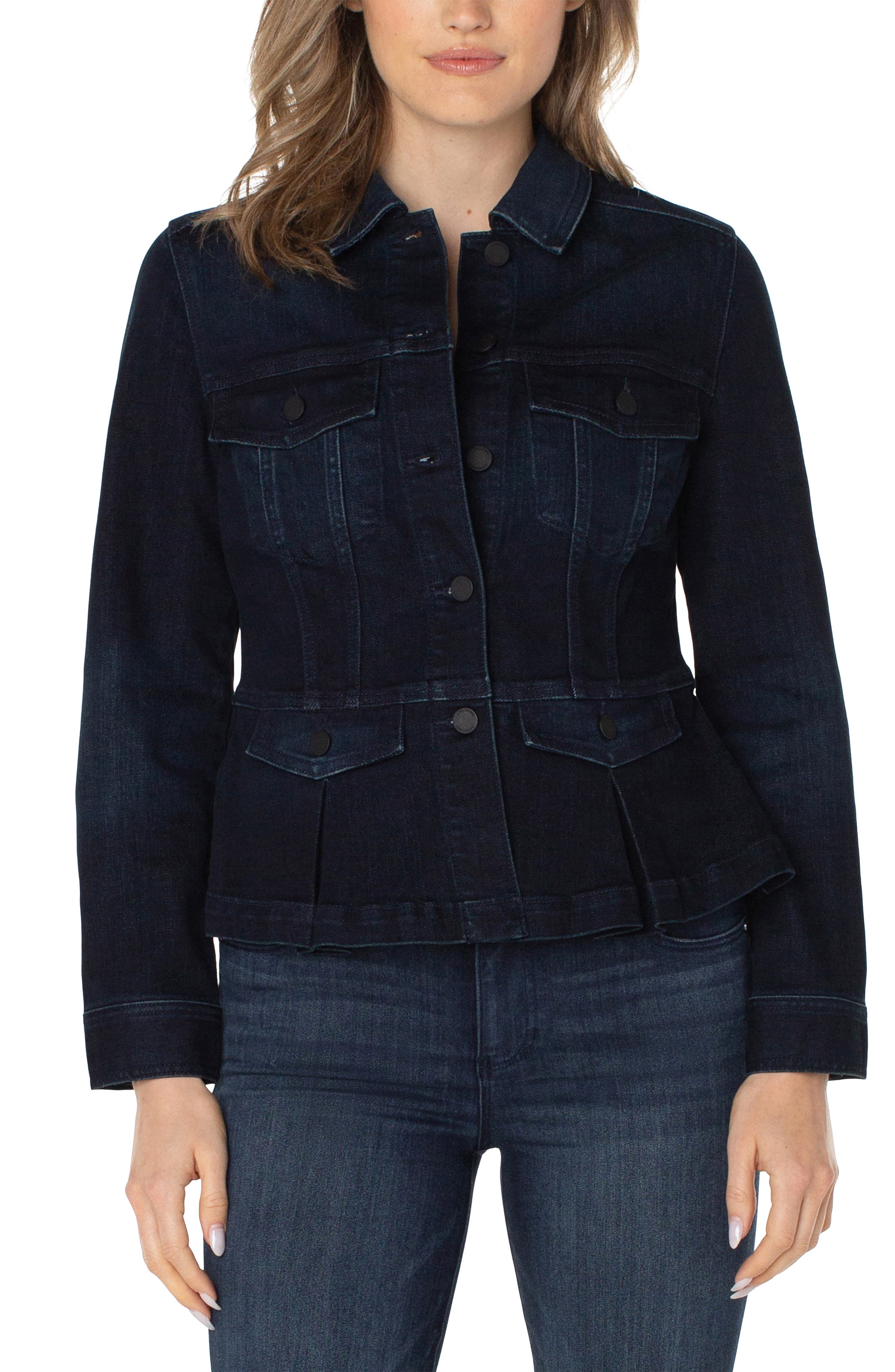 Liverpool Los Angeles Peplum Denim Jacket | Nordstrom