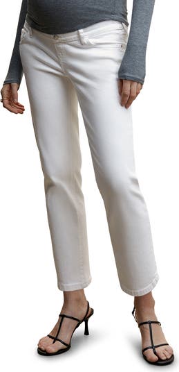 MANGO Straight Leg Maternity Crop Jeans | Nordstrom
