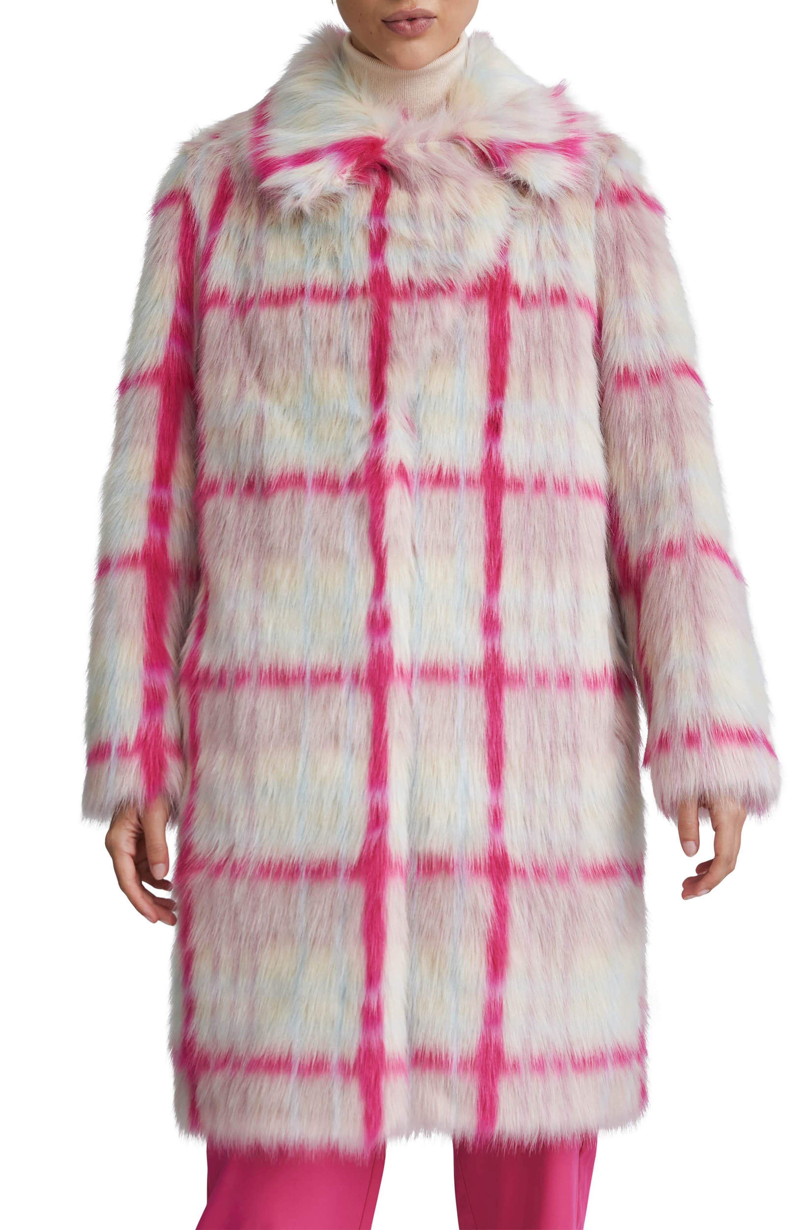 NVLT Fancy Plaid Faux Fur Jacket | Nordstromrack