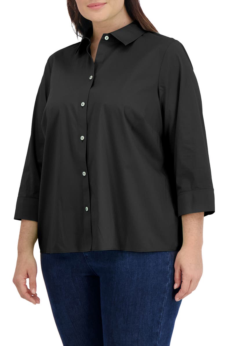 Foxcroft Sandra Cotton Blend Button-Up Shirt | Nordstrom