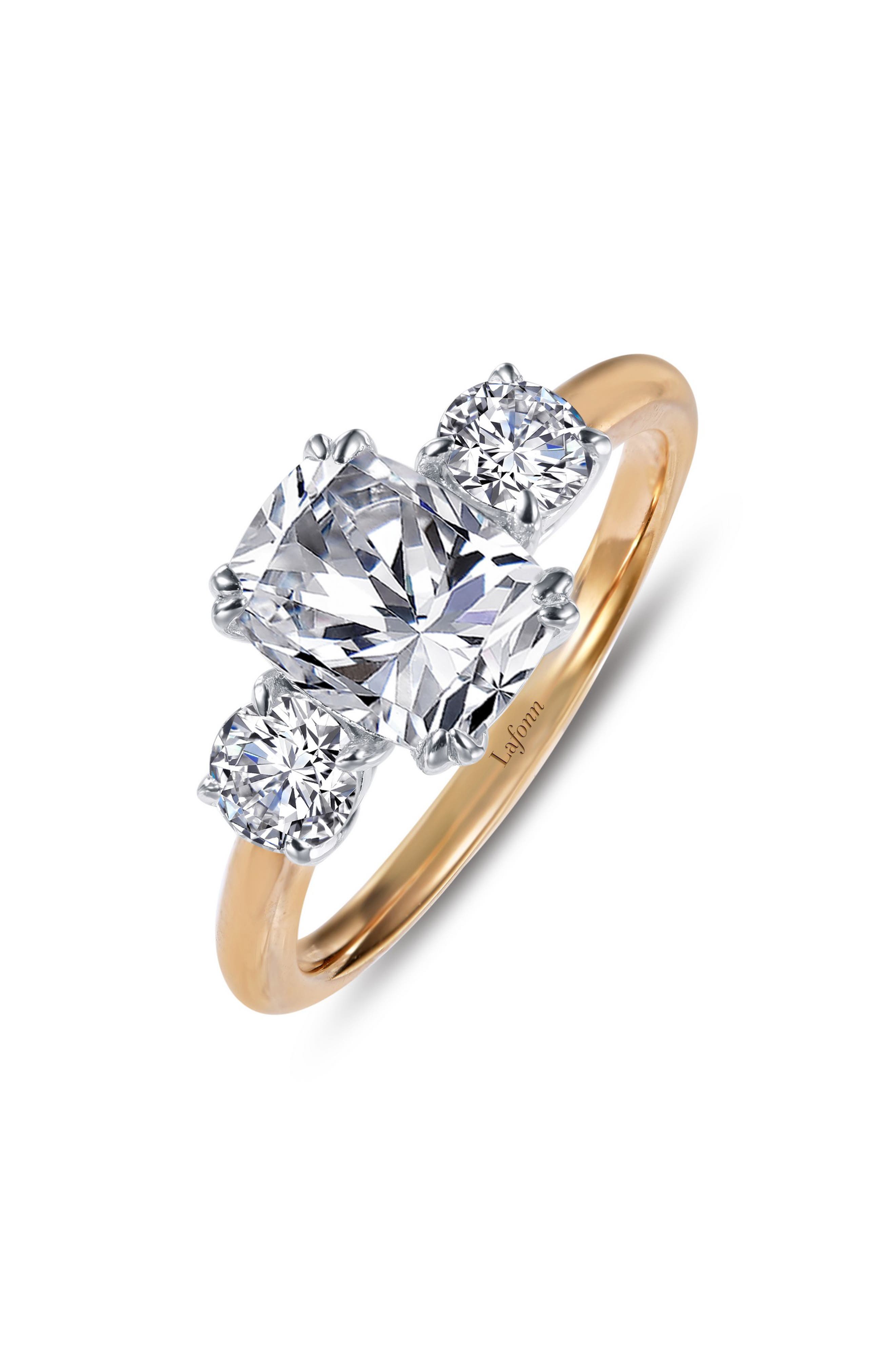 Lafonn Platinum & Gold Plated Sterling Silver Simulated Diamond Three ...