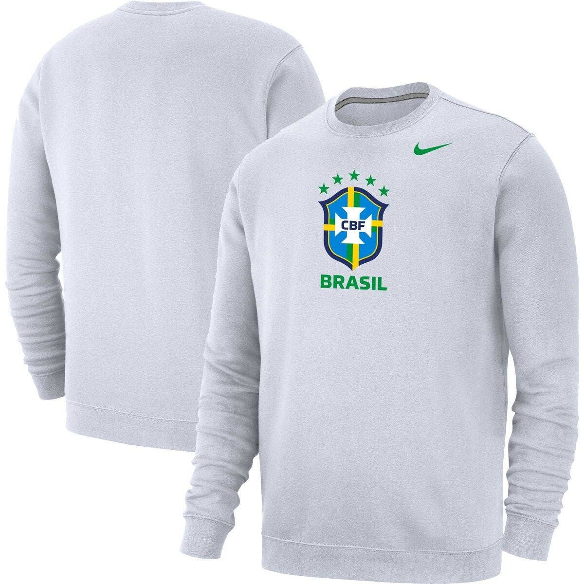 Nike Men's Nike White Brazil National Team Fleece Pullover Sweatshirt ...