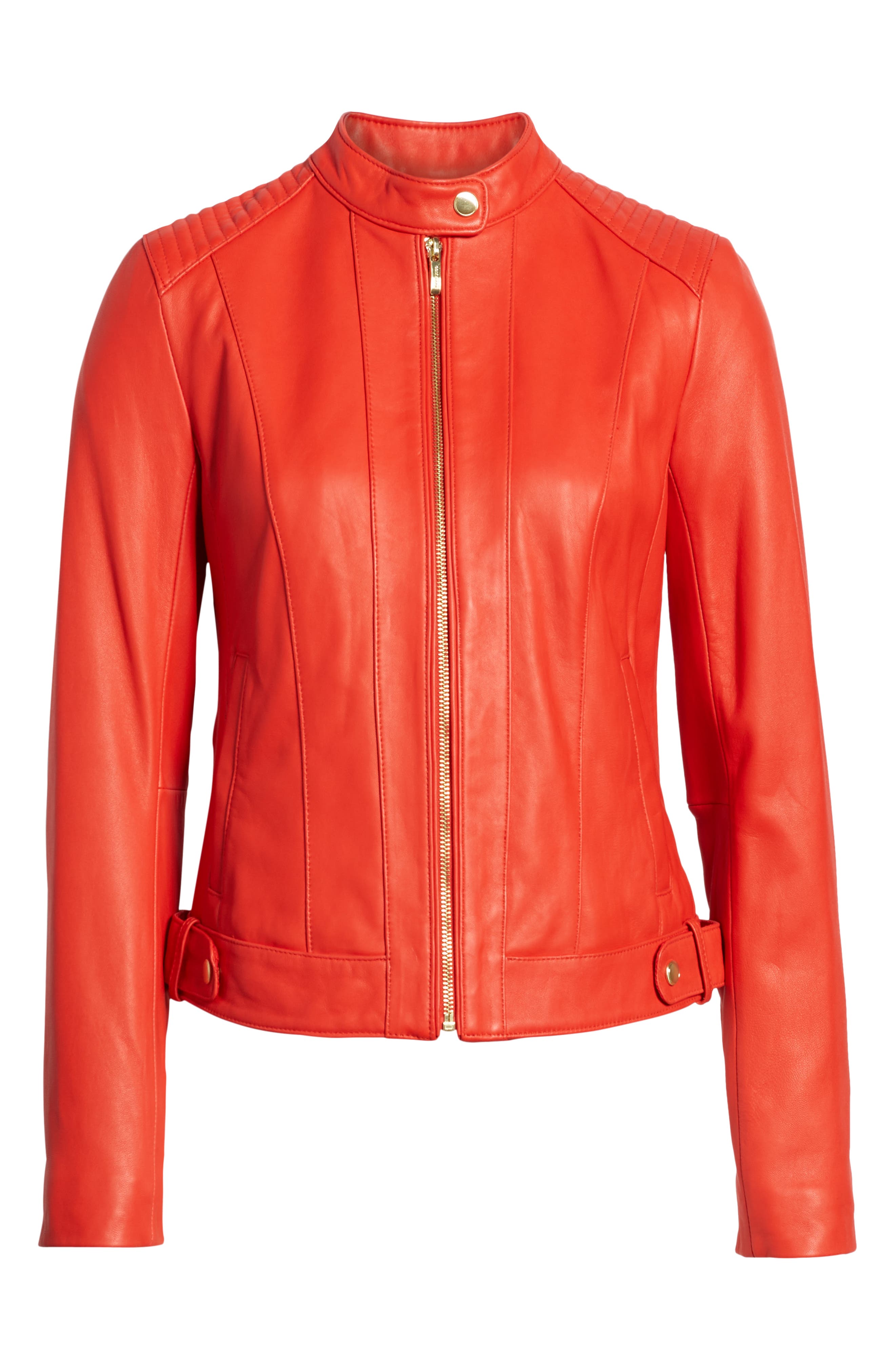 Cole Haan Signature Cole Haan Leather Moto Jacket In Red | ModeSens