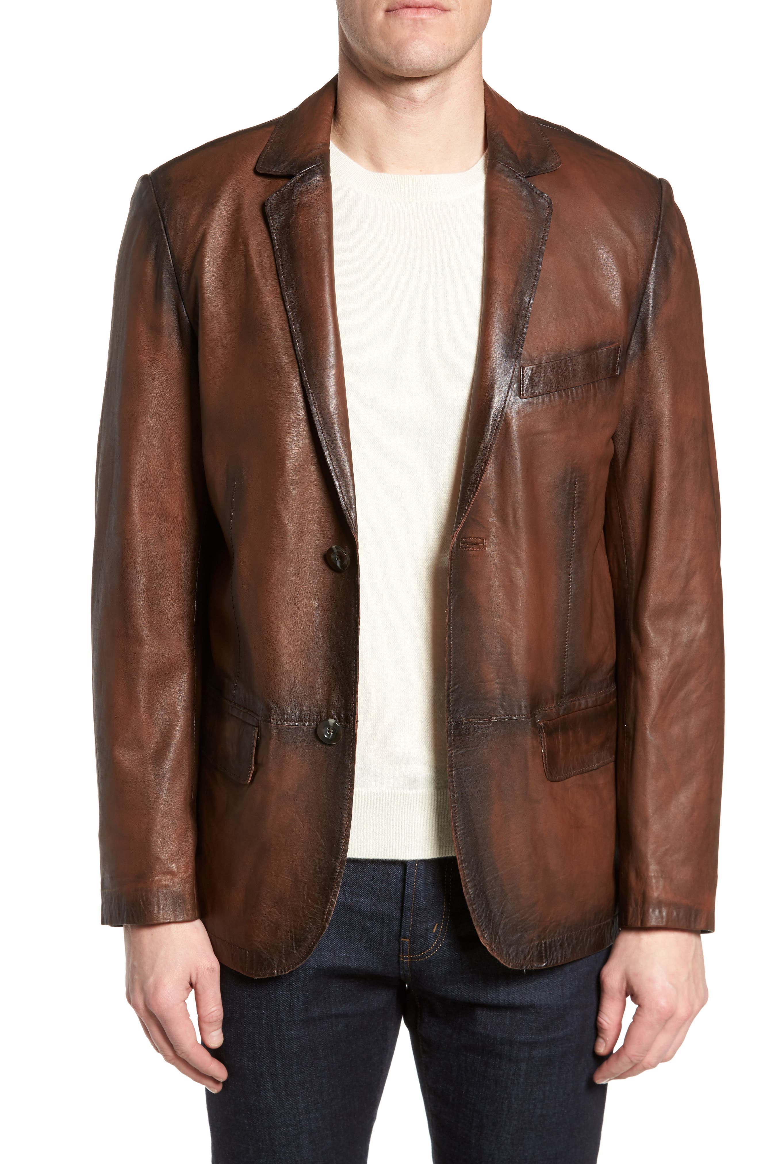 Missani Le Collezioni Vintage Leather Blazer | Nordstromrack