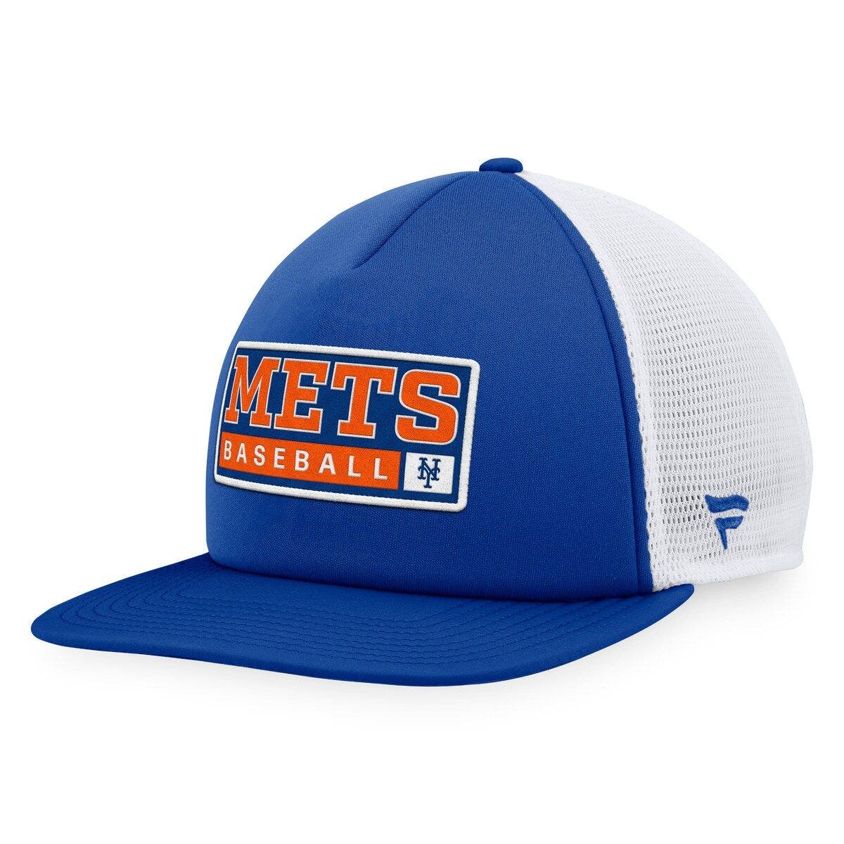 MAJESTIC Men's Majestic Royal/White New York Mets Foam Trucker Snapback ...