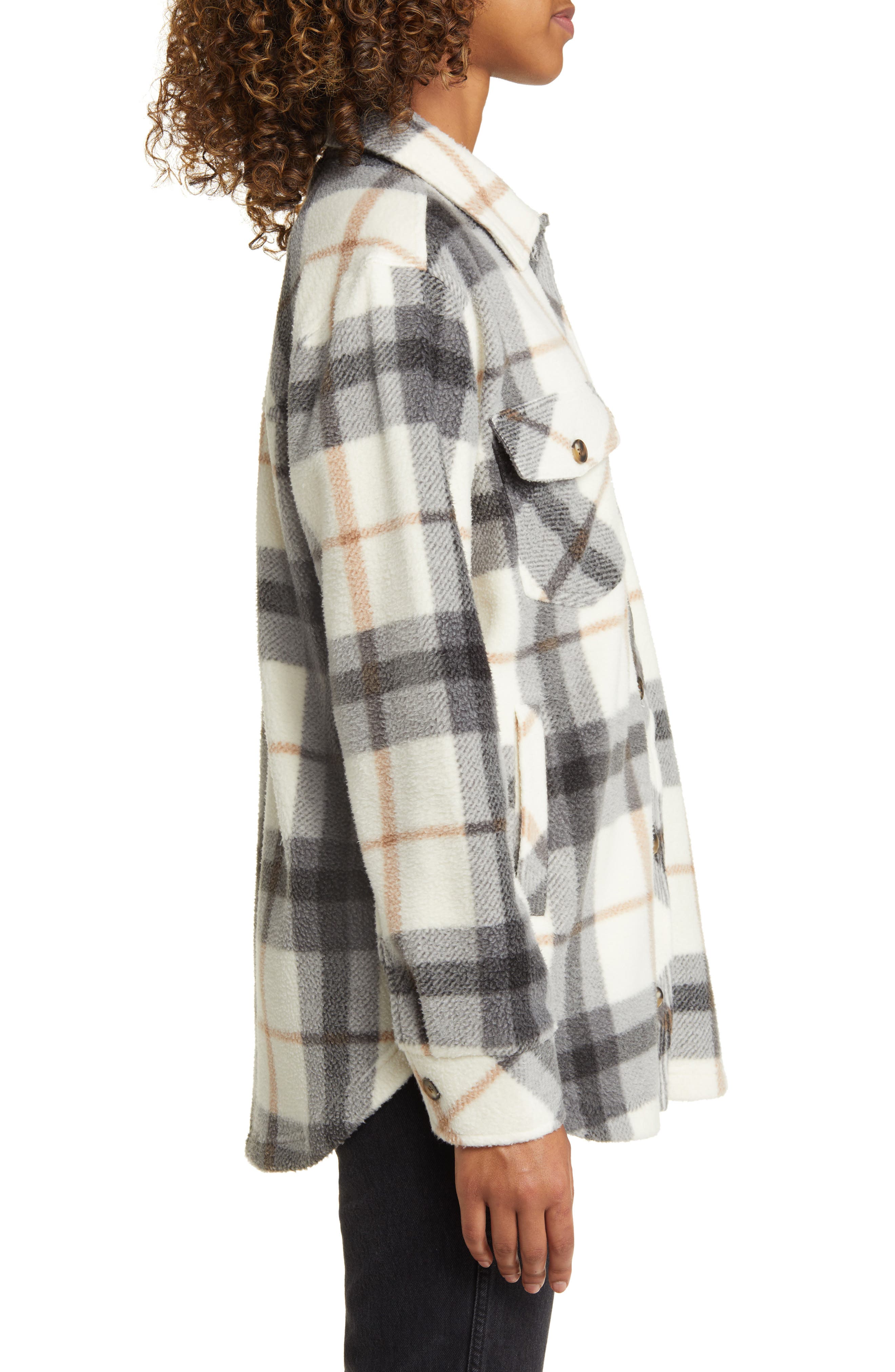 Thread & Supply Plaid Polar Fleece Shacket | Nordstrom