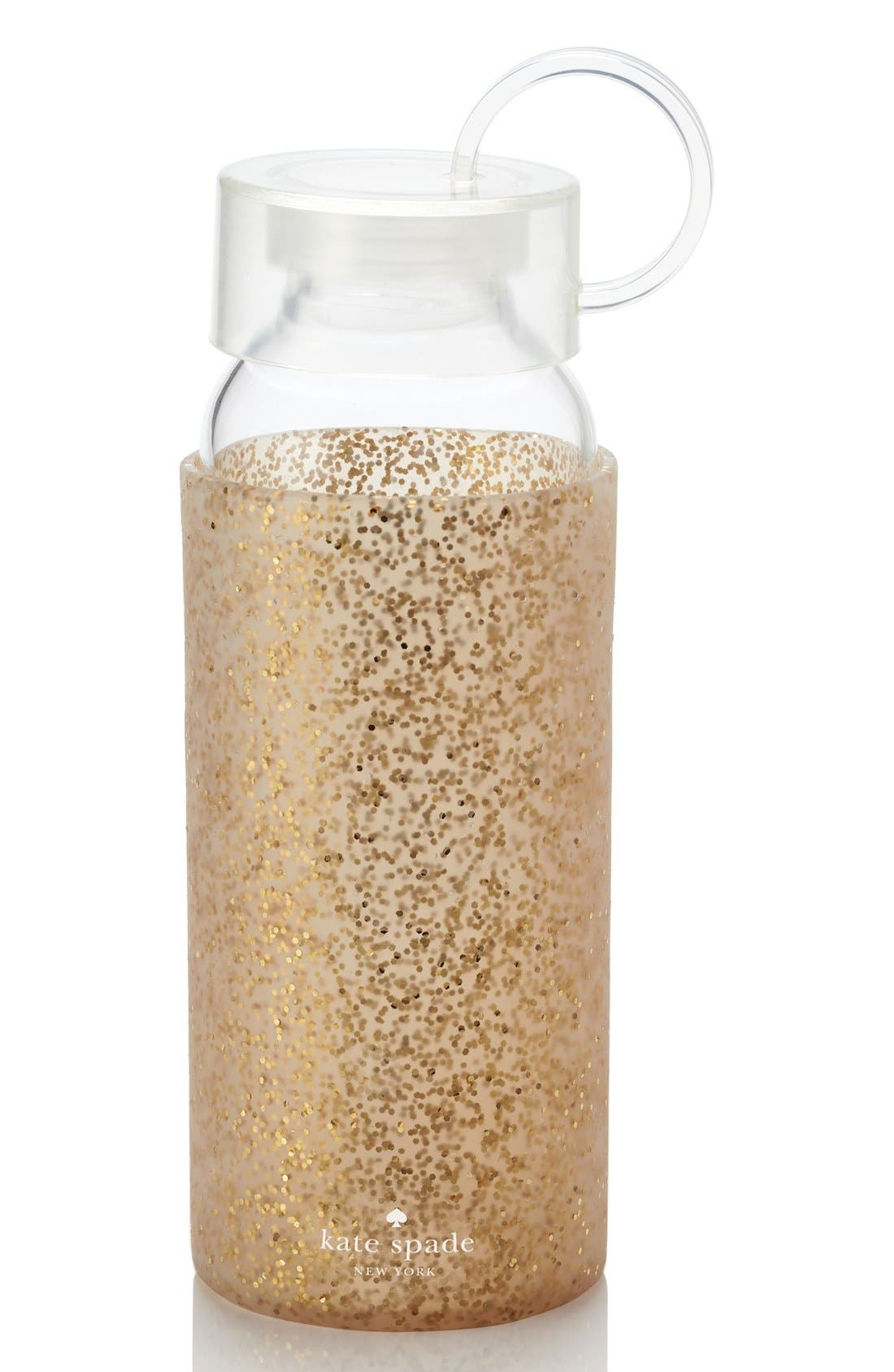 kate spade new york gold glitter 16-ounce glass water bottle | Nordstrom